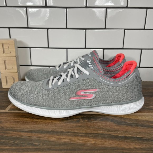 Skechers | Shoes | Skechers Gostep Lite Agile Womens Size 75 Shoes Gray Comfort Walking Sneakers ...